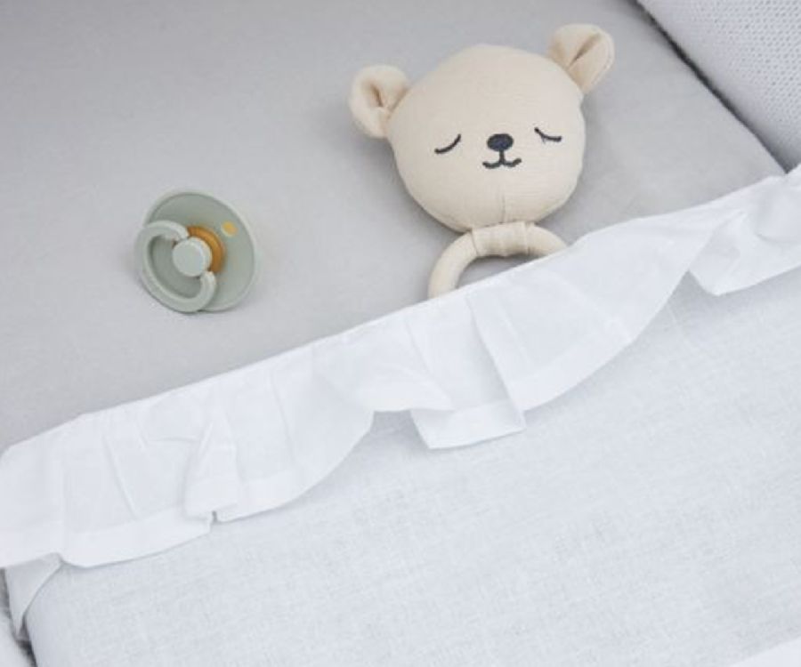 Laken Meyco Baby, geschikt voor wieg/draagmand/park | Ruffle white ...